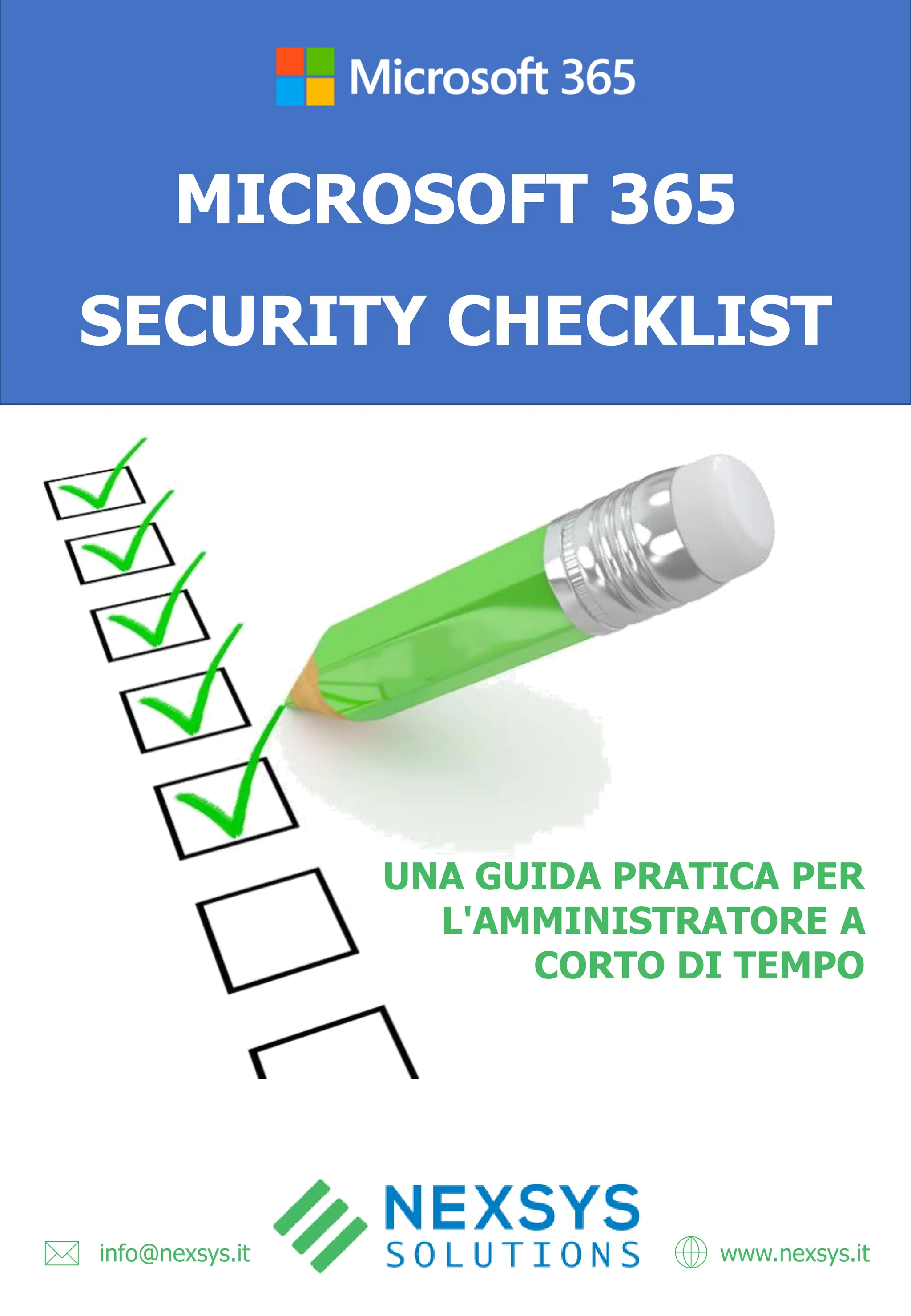 Microsoft 365 Security Checklist | Nexsys | PDF