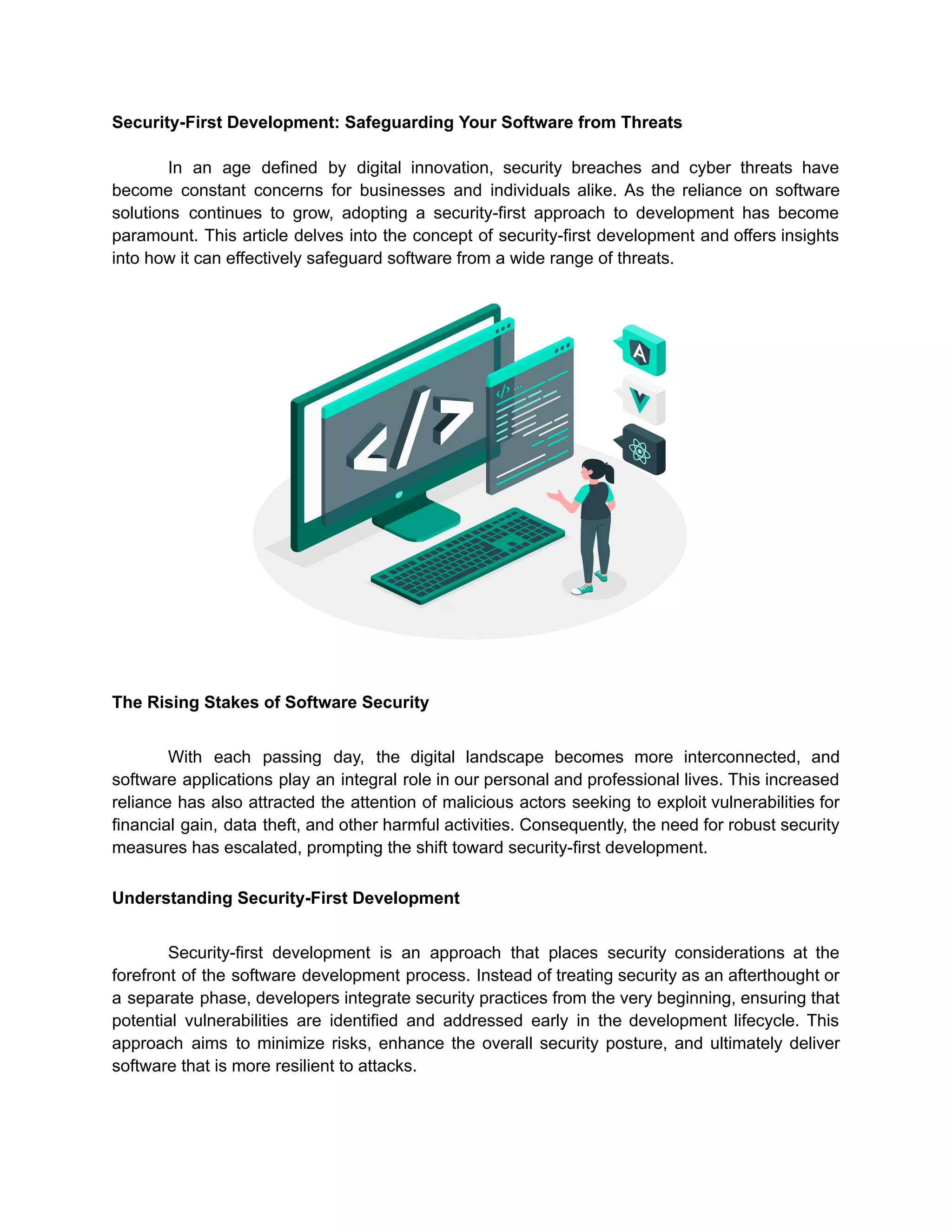 Security-First Development_ Safeguarding Your Software from Threats.pdf | Information and ...