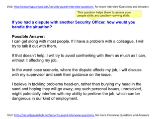 Security Guard Interview questions and Answers | PPTX