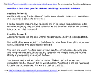 Security Guard Interview questions and Answers | PPTX