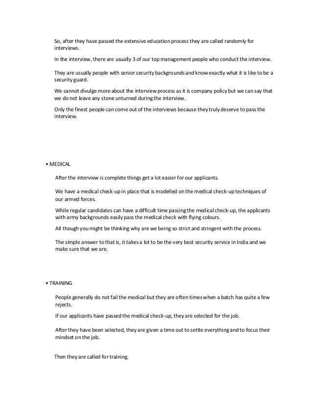 SECURITY GUARDS SELECTION PROCESS AT DMM FACILITY MANAGEMENT | PPT