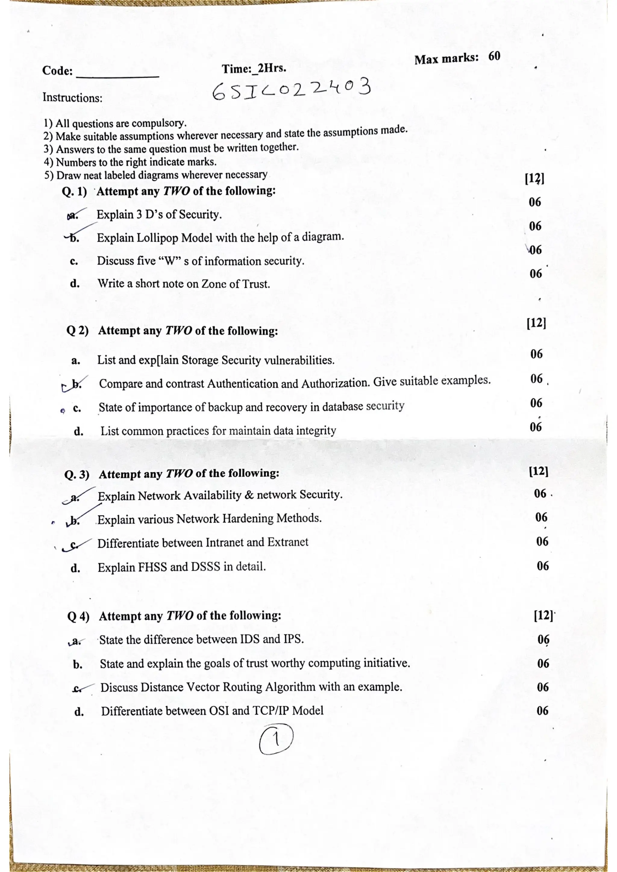 security-in-computing question paper 2023 | PDF
