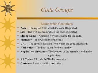 Security In .Net Framework | PPS