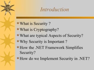 Security In .Net Framework | PPS