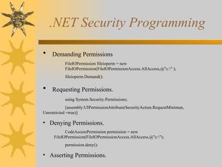 Security In .Net Framework | PPS