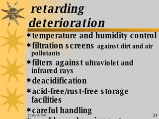 Security Management and Disaster Preparedness for Archival Collections ...