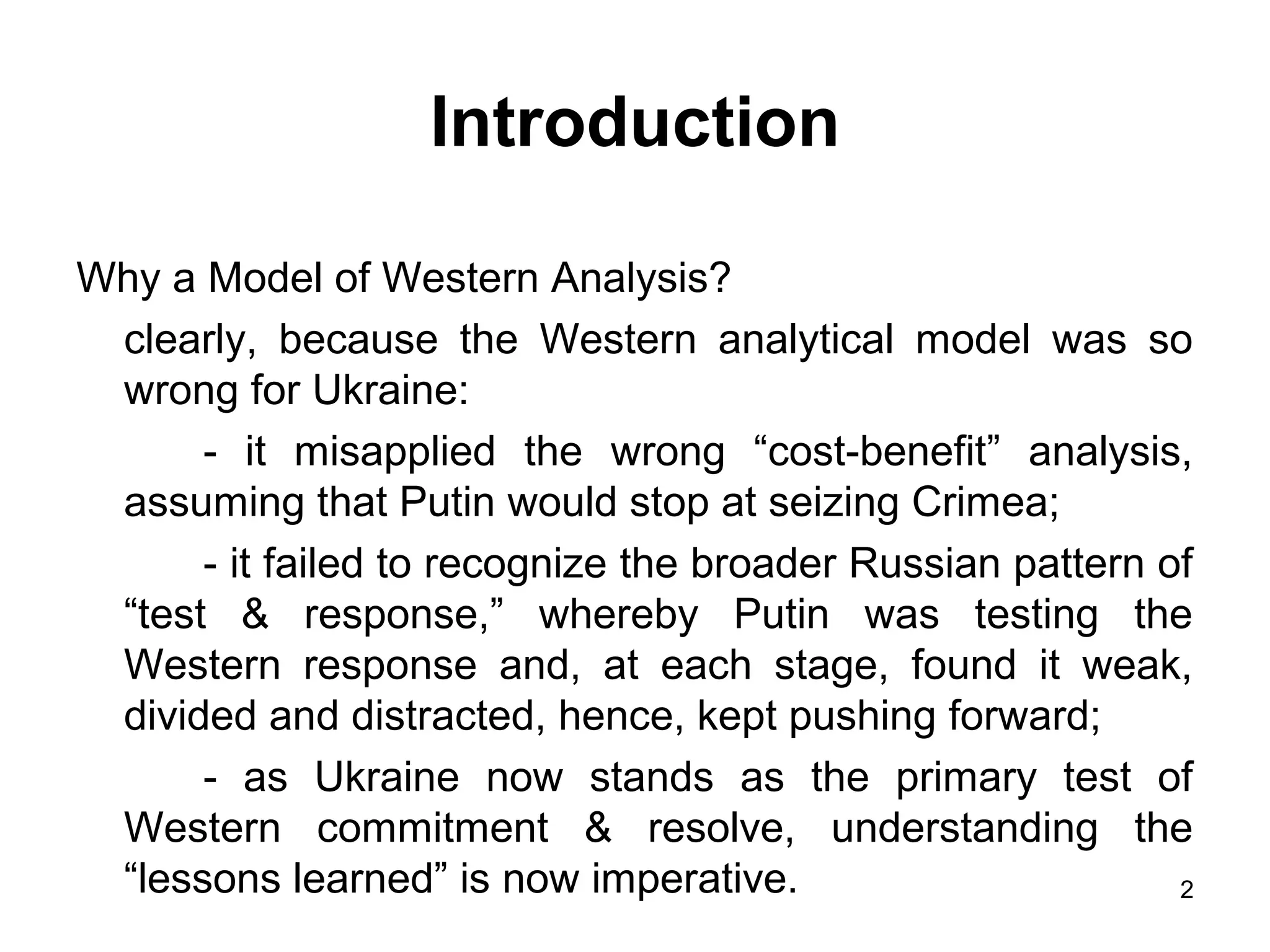 Security Studies: Introduction to the Model of Western Analysis | PPT
