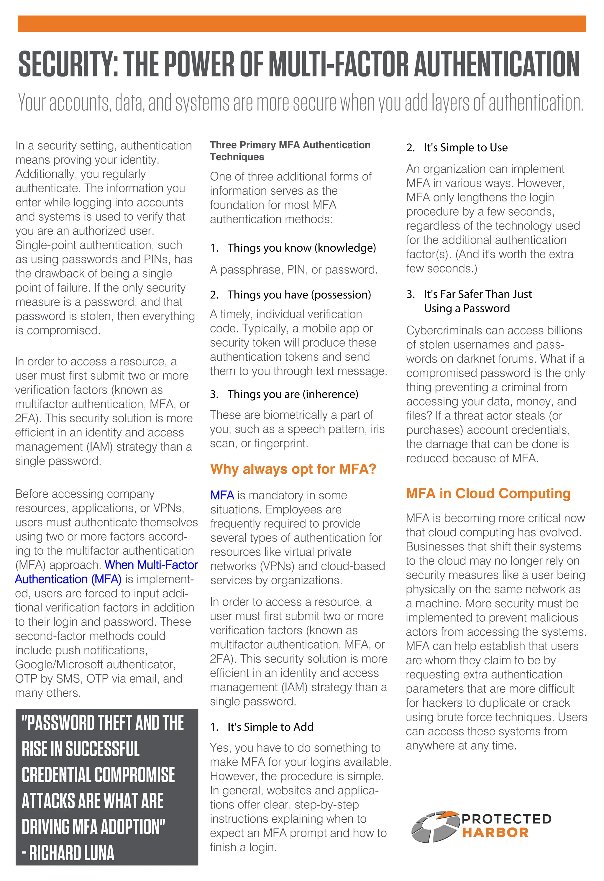 SECURITY THE POWER OF MULTI-FACTOR AUTHENTICATION | PDF