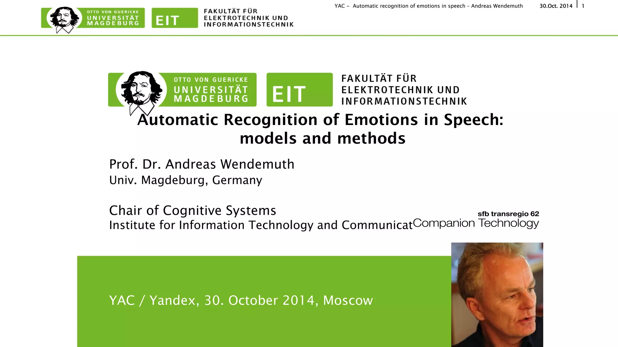 Automatic Recognition of Emotions in Speech: Models and Methods. Аndreas wendemuth | PDF