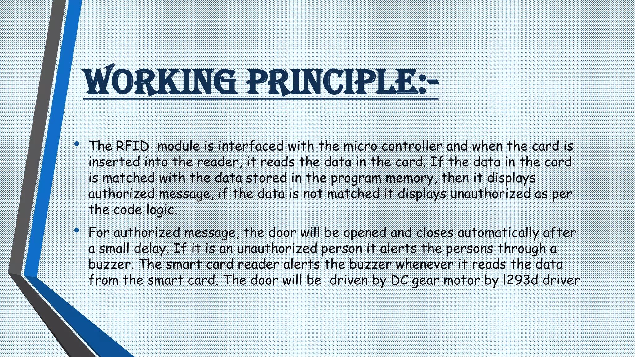 RFID BASED SECURITY ACCESS CONTROL SYSTEM | PPTX