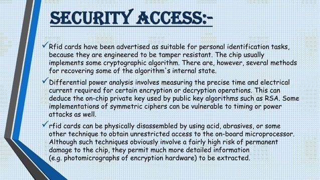 RFID BASED SECURITY ACCESS CONTROL SYSTEM | PPTX