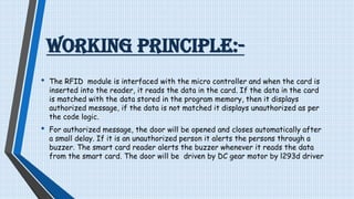 RFID BASED SECURITY ACCESS CONTROL SYSTEM | PPTX