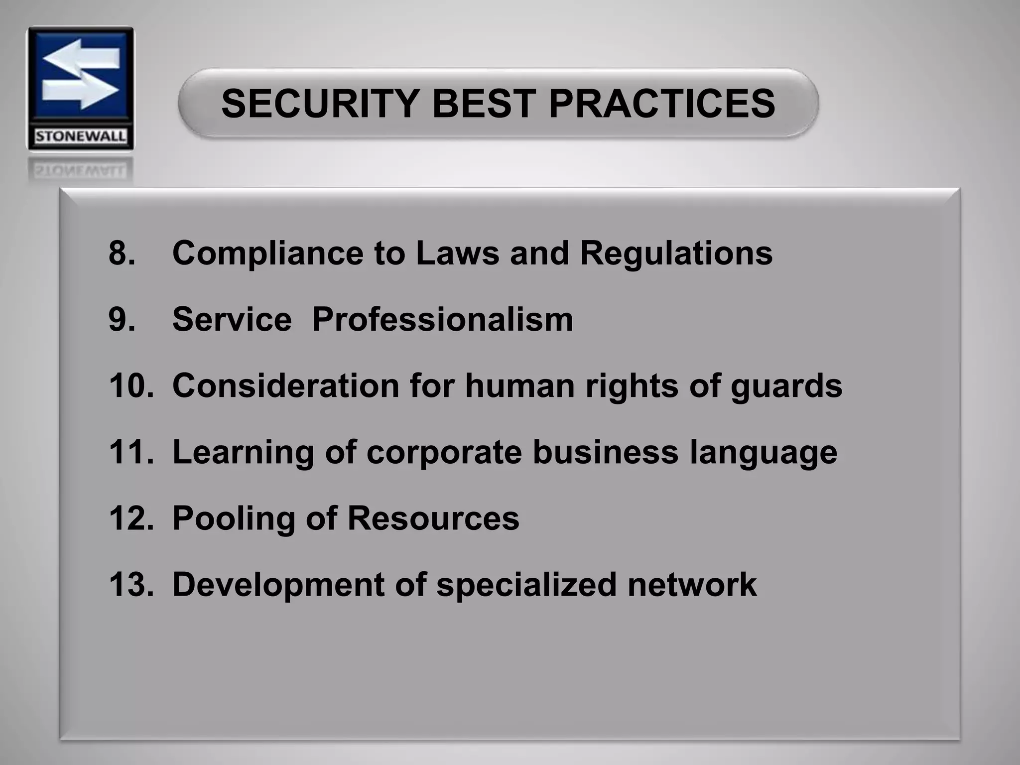 Security Guard Services Best Practices by JMSupan 2019 | PPTX