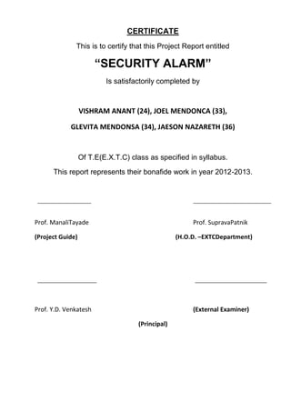 Security alarm | DOCX