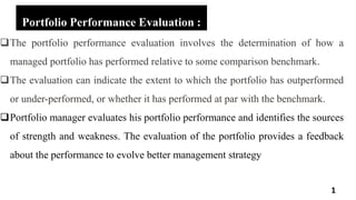 Security Analysis and Portfolio Management (SAPM)- Portfolio Evaluation under Treynor's ...