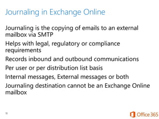 Security and Compliance for Exchange Online in Office 365 | PPTX