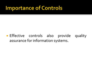 Security and Control Issues in Information System | PPTX