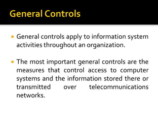 Security and Control Issues in Information System | PPTX