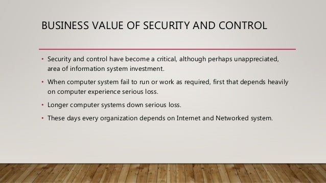 Security And Control In Management Information System