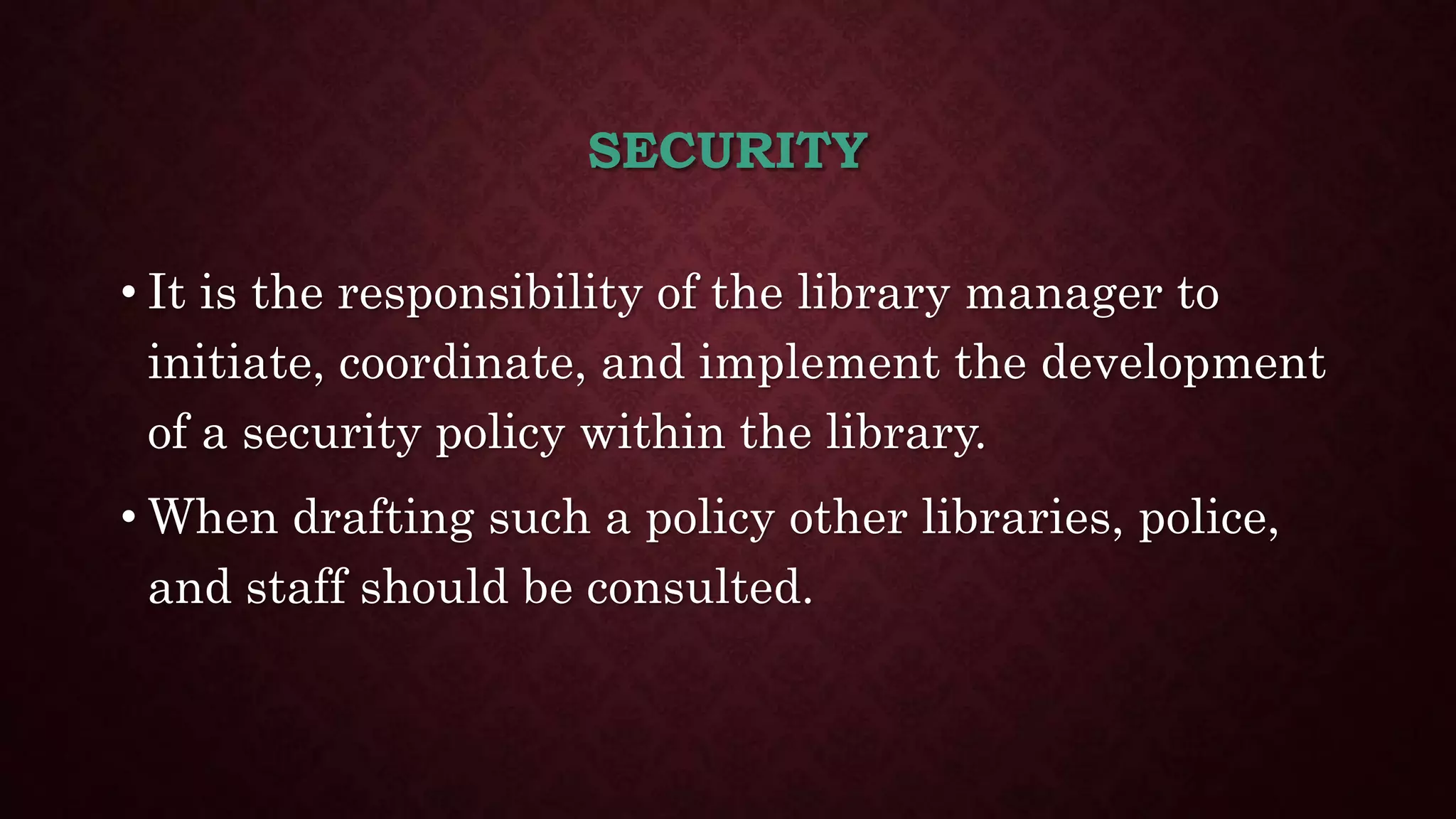 Security and Disaster Management | PPTX