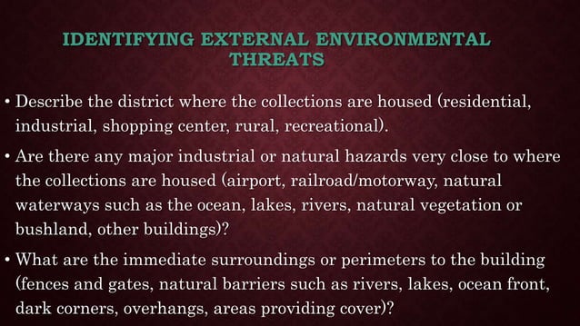 Security and Disaster Management | PPTX | Indoor Environmental Quality ...