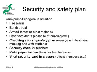 Security and safety plan | PPT