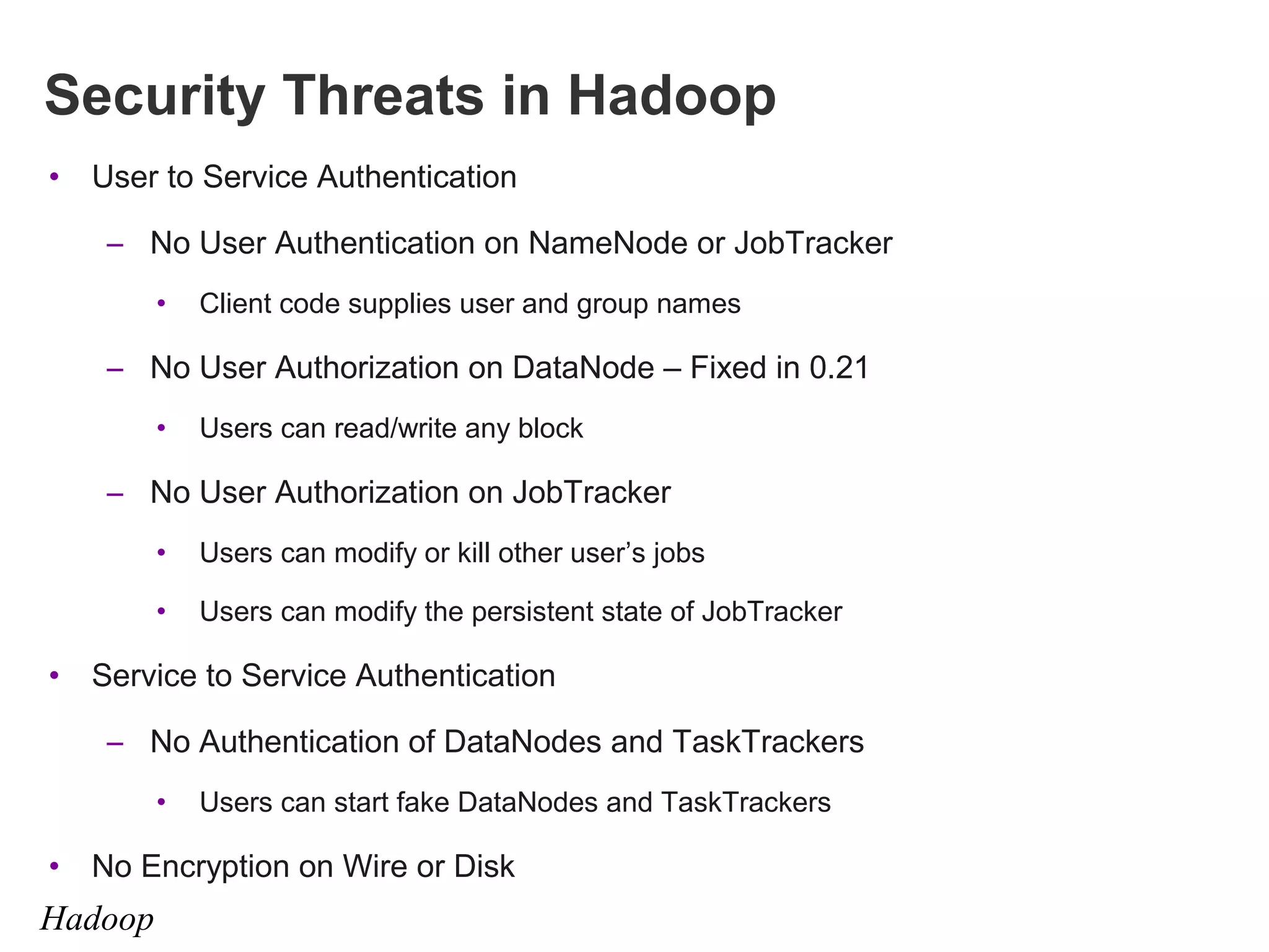 Hadoop Security Architecture Ppt Cloud Computing Internet