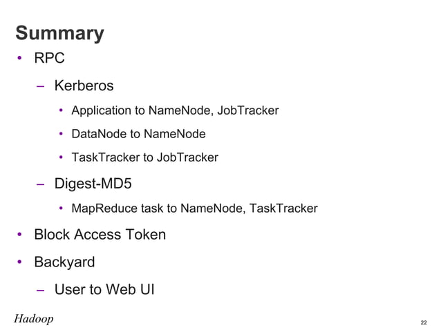 Hadoop Security Architecture Ppt Cloud Computing Internet