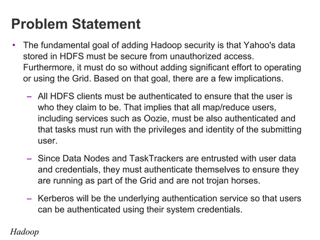 Hadoop Security Architecture Ppt Cloud Computing Internet