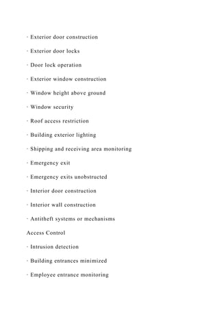 Security Assessment Checklist RecommendationsSEC400 Version 4.docx