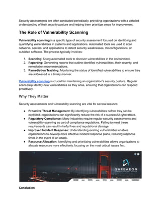 Security Assessments and Vulnerability Scanning_ A Critical Component ...