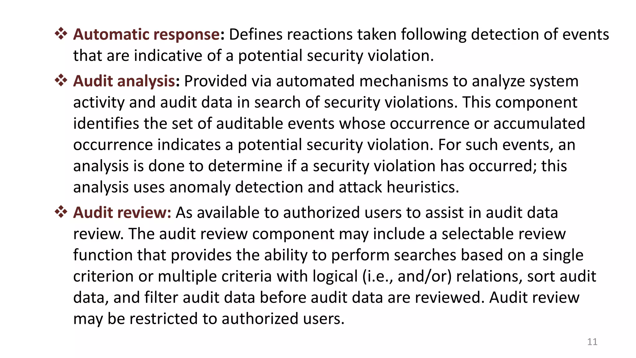 Security auditing architecture | PPTX