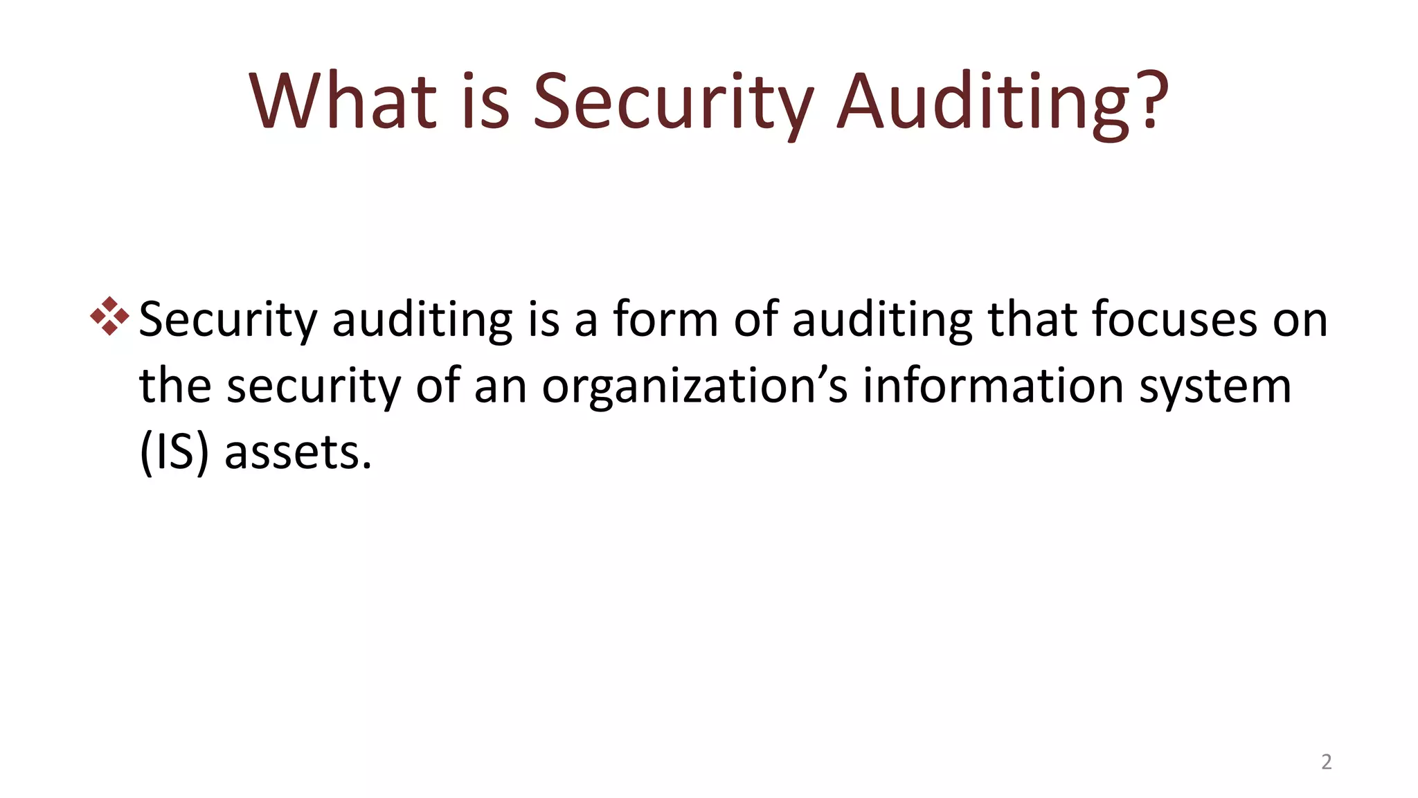 Security auditing architecture | PPTX
