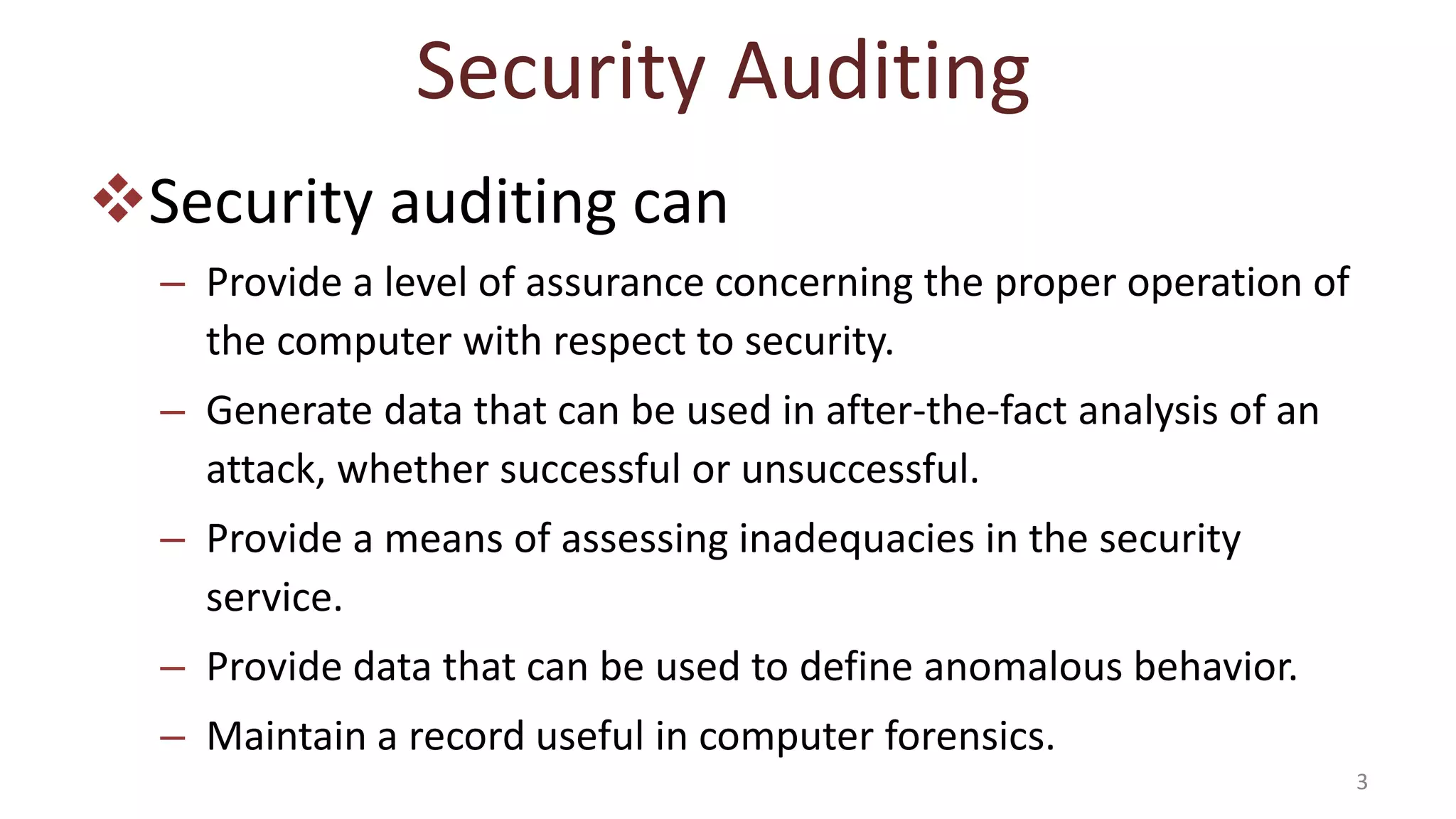 Security auditing architecture | PPT