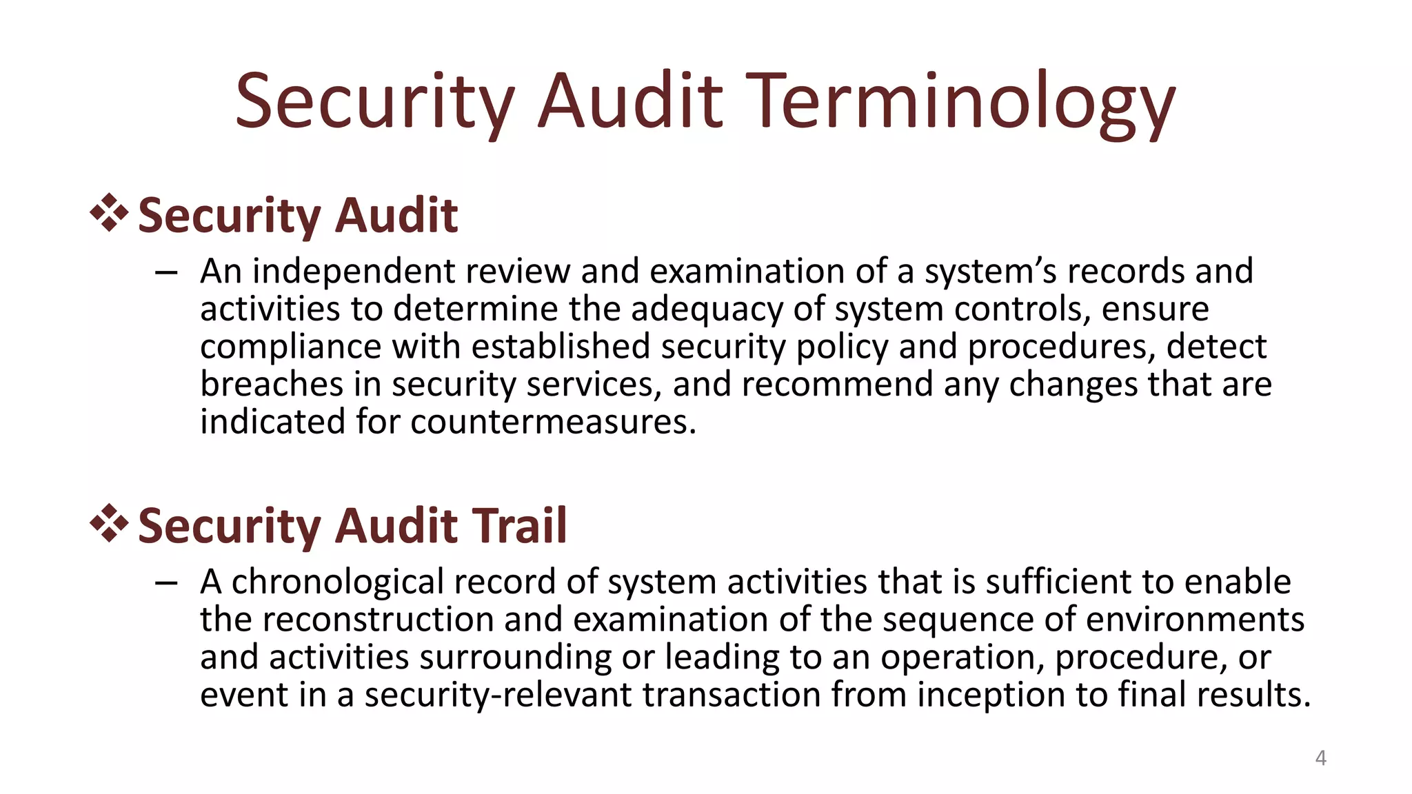 Security auditing architecture | PPTX