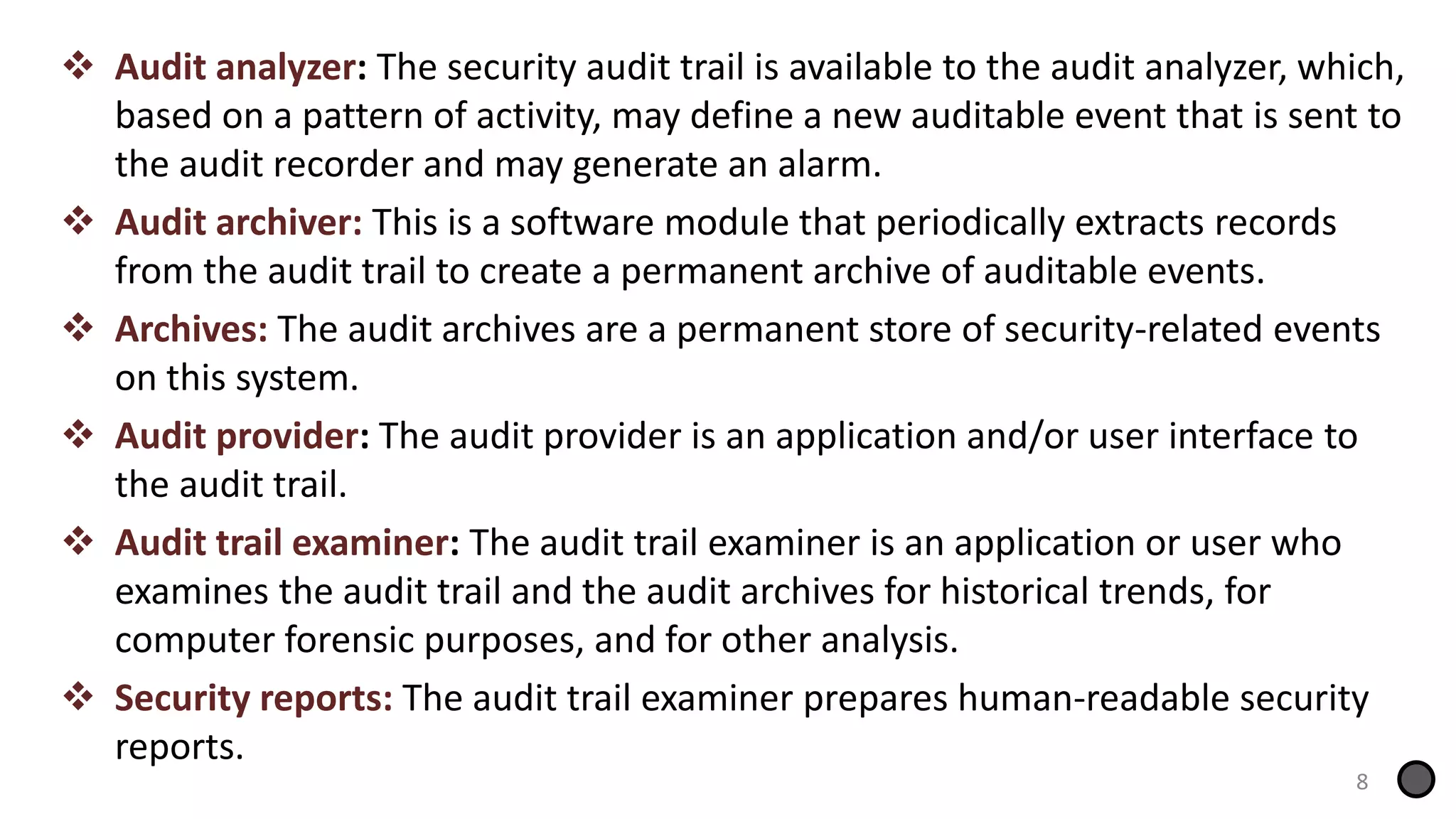 Security auditing architecture | PPTX