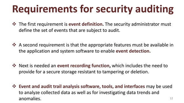 Security auditing architecture | PPTX | Databases | Computer Software and Applications