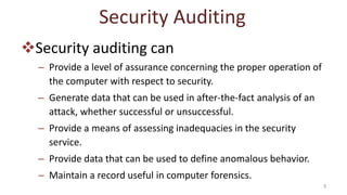 Security auditing architecture | PPTX
