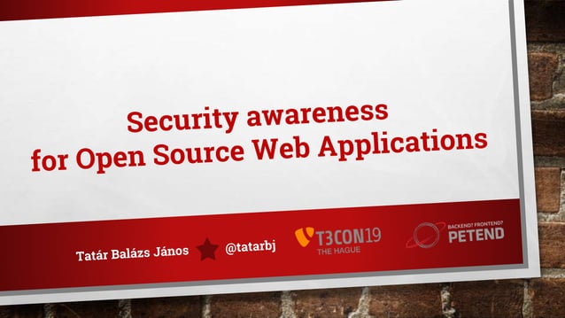 Security Awareness for Open Source Web Applications | PPT