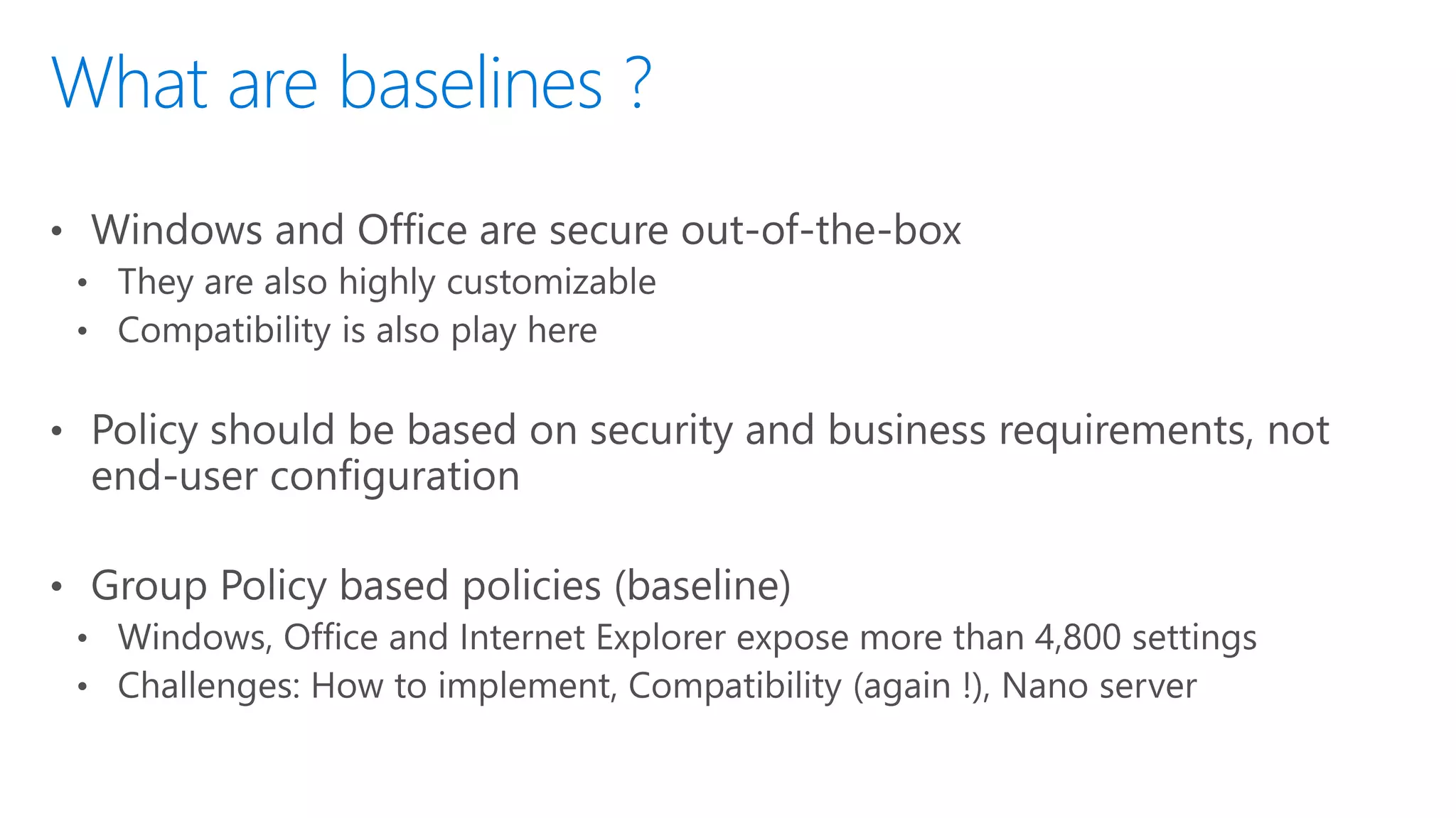 Microsoft Security baselines | PPTX