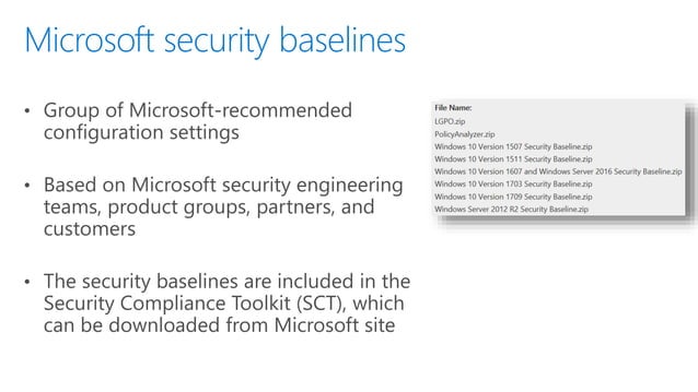 Microsoft Security baselines | PPTX
