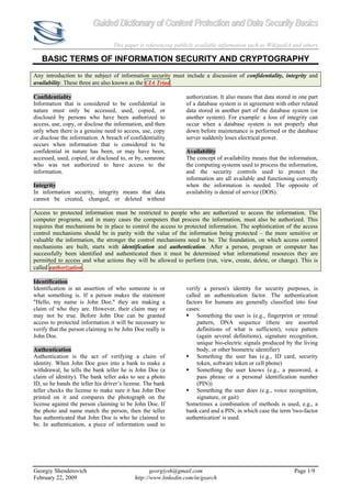 Security Basics | PDF | Information and Network Security | Computing