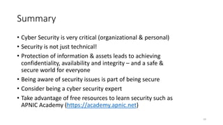 Afghanistan IGF 2023: The ABCs and importance of cybersecurity | PPT