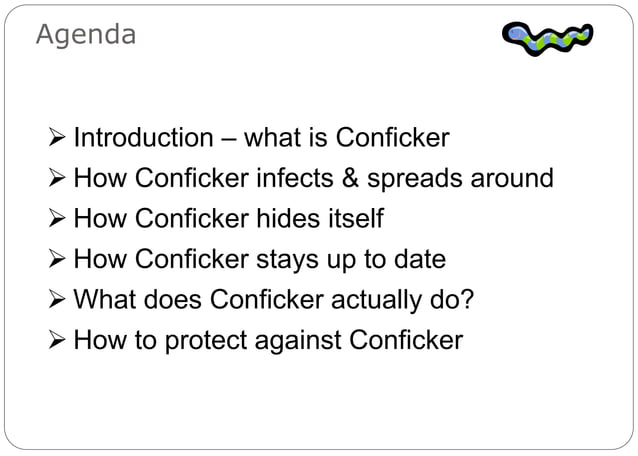 Know Your Worm (Conficker) | PPTX