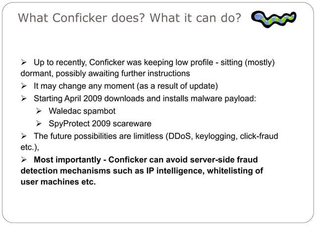 Know Your Worm (Conficker) | PPTX