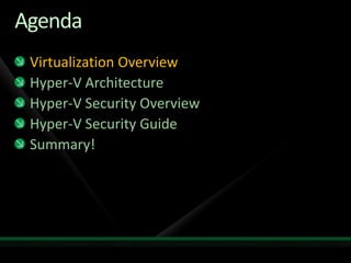 Security Best Practices For Hyper V And Server Virtualization | PPTX