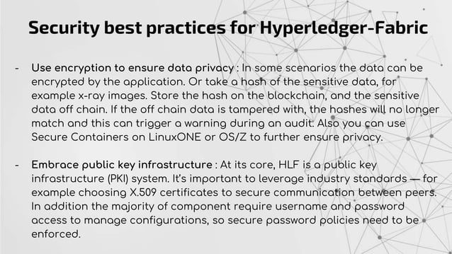 Security Best Practices For Hyperledger Fabric Ppt