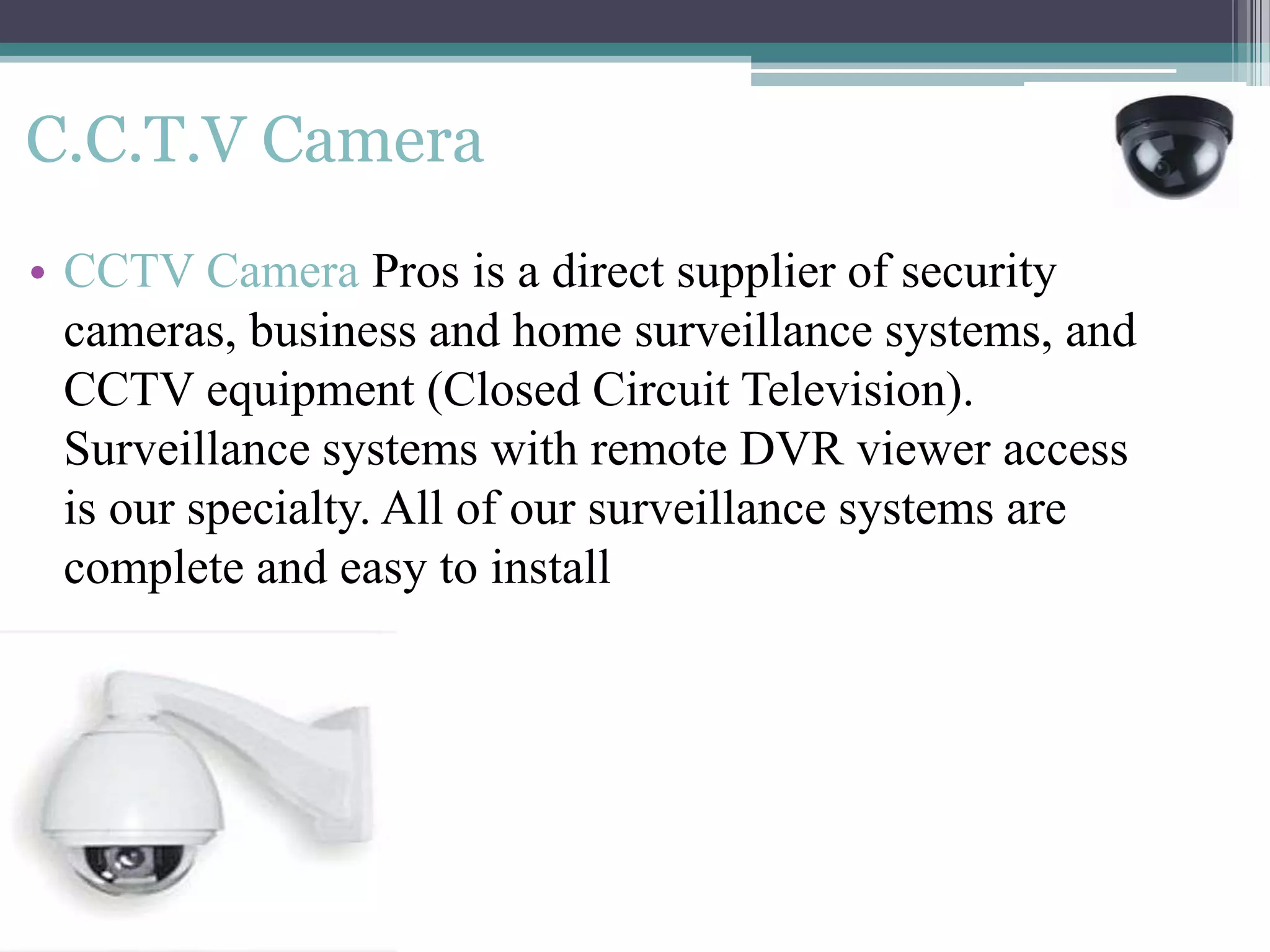 Security Cameras & IP Cameras | PPT