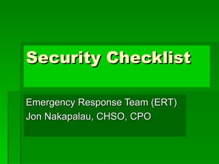 Security Checklist | PPT