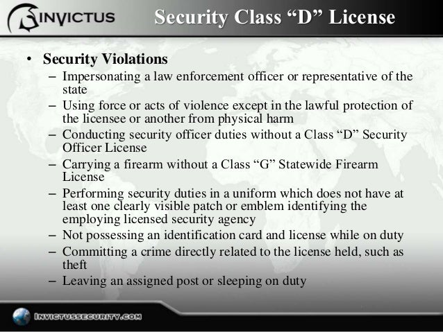 Florida Security Class D License